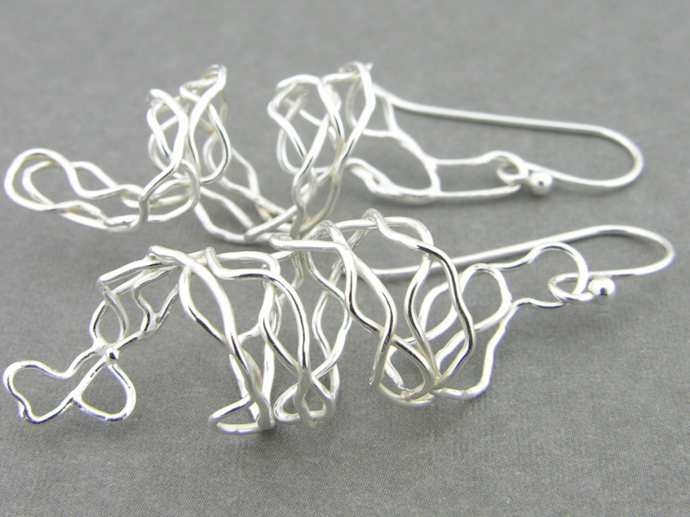 Mish Mesh Spirals Earrings - fused sterling silver filigree handmade ...